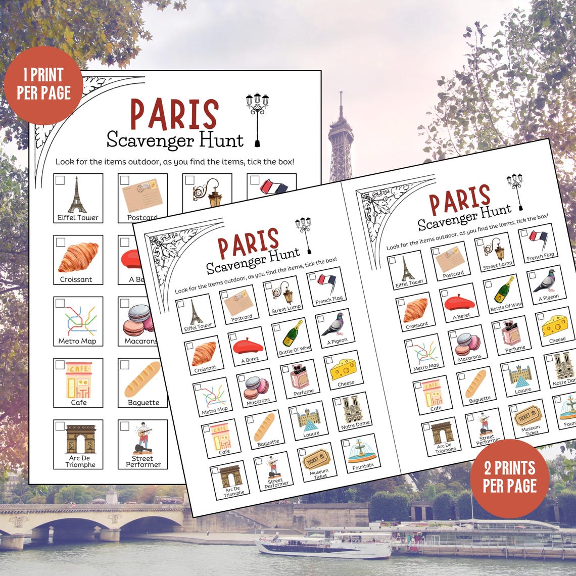 Paris Scavenger Hunt, Printable Paris Treasure Hunt, Outdoor Activity ...