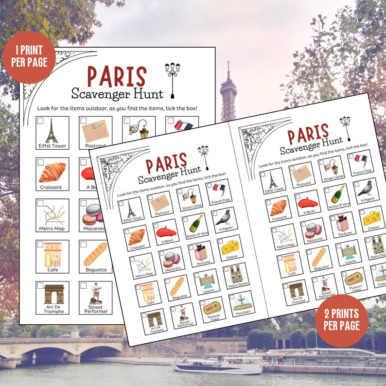 Paris Scavenger Hunt, Family Travel Game (printable PDF) - Etsy Canada