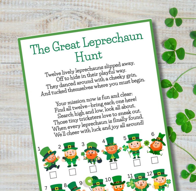 Leprechaun Scavenger Hunt, St Patrick's Day Game (digital Download) - Etsy