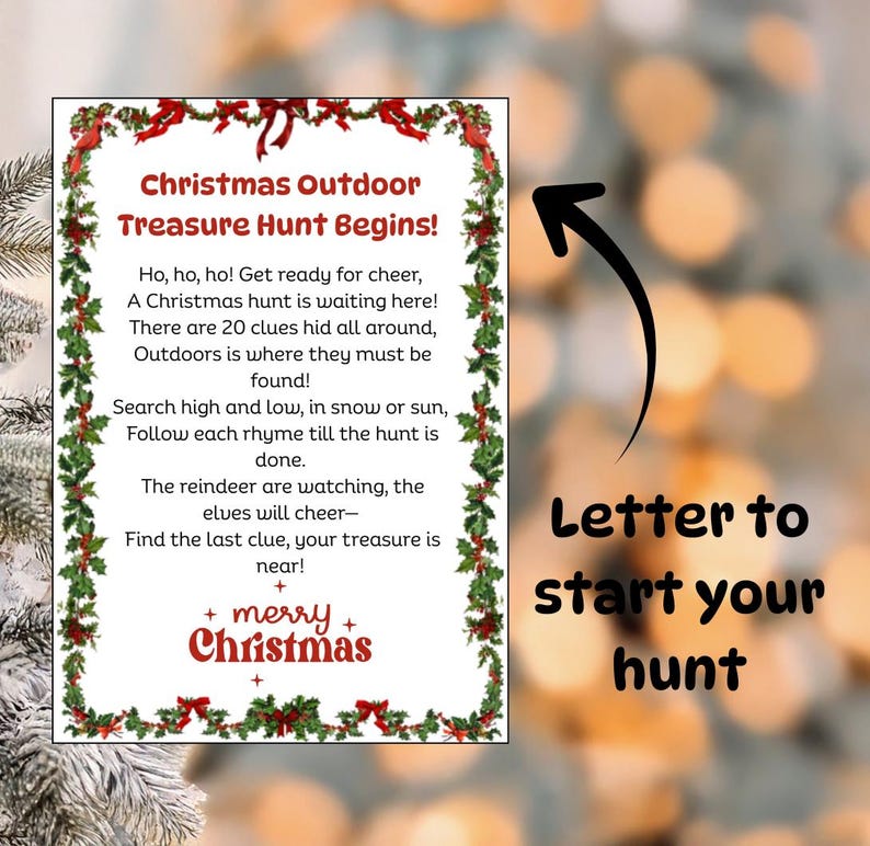 Christmas Outdoor Treasure Hunt, Family Festive Game (PDF) - Etsy