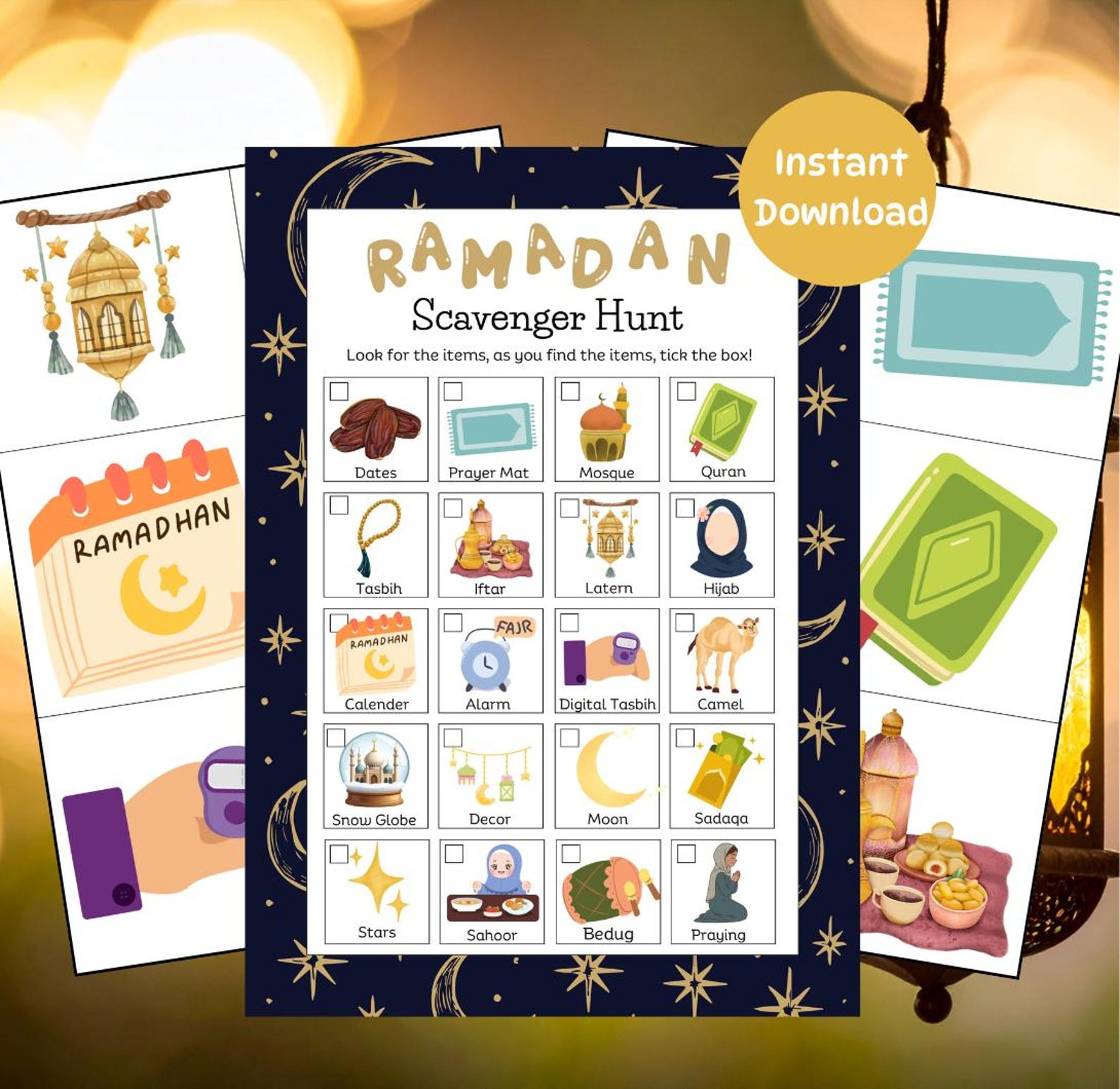 Ramadan Scavenger Hunt, Islamic Kids Activity, Eid Game (printable ...