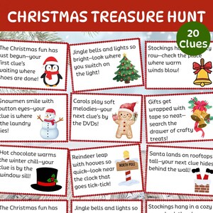 Christmas Treasure Hunt, 20 Rhyming Clues, Holiday Family Game (A4 PDF ...