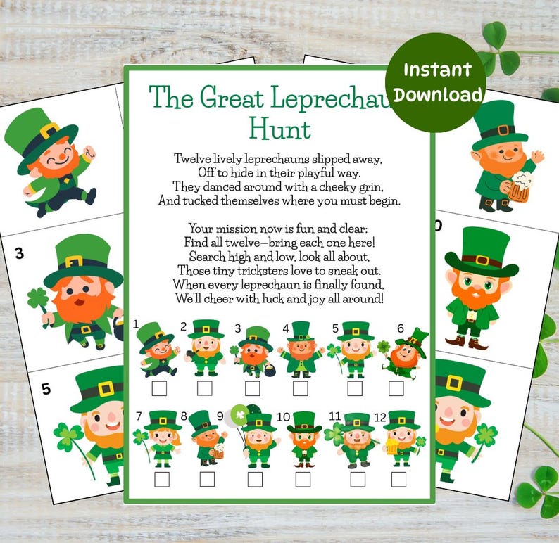 Leprechaun Scavenger Hunt, St Patrick's Day Game (digital Download) - Etsy