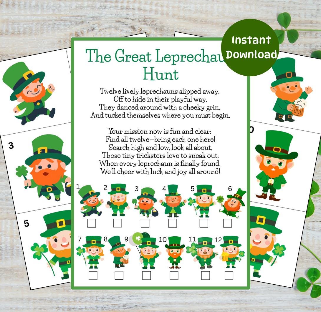 Leprechaun Scavenger Hunt, St Patrick's Day Game (digital Download) - Etsy