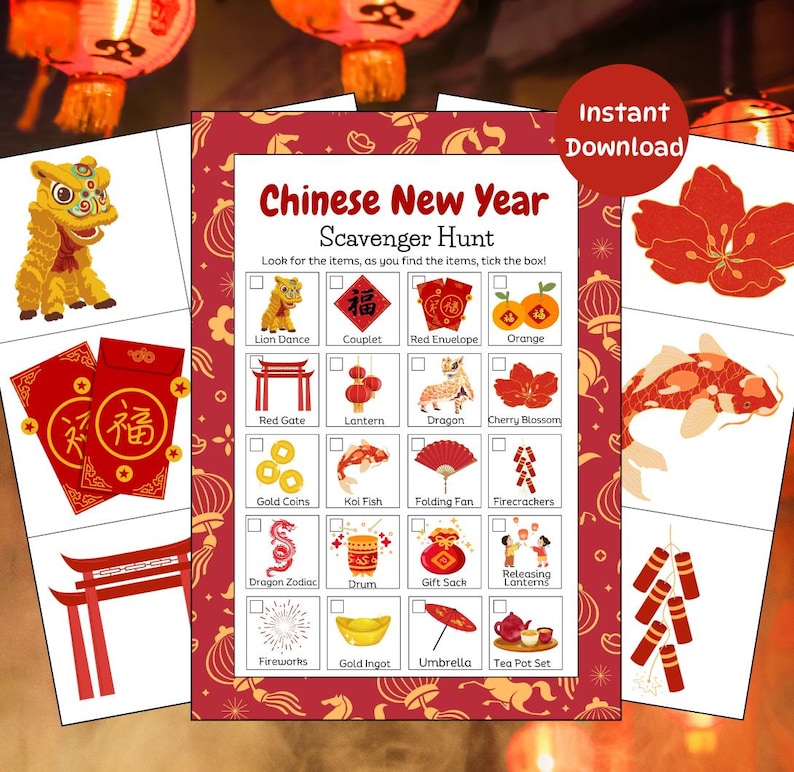 Lunar New Year Scavenger Hunt: Festive Family Game (printable) - Etsy