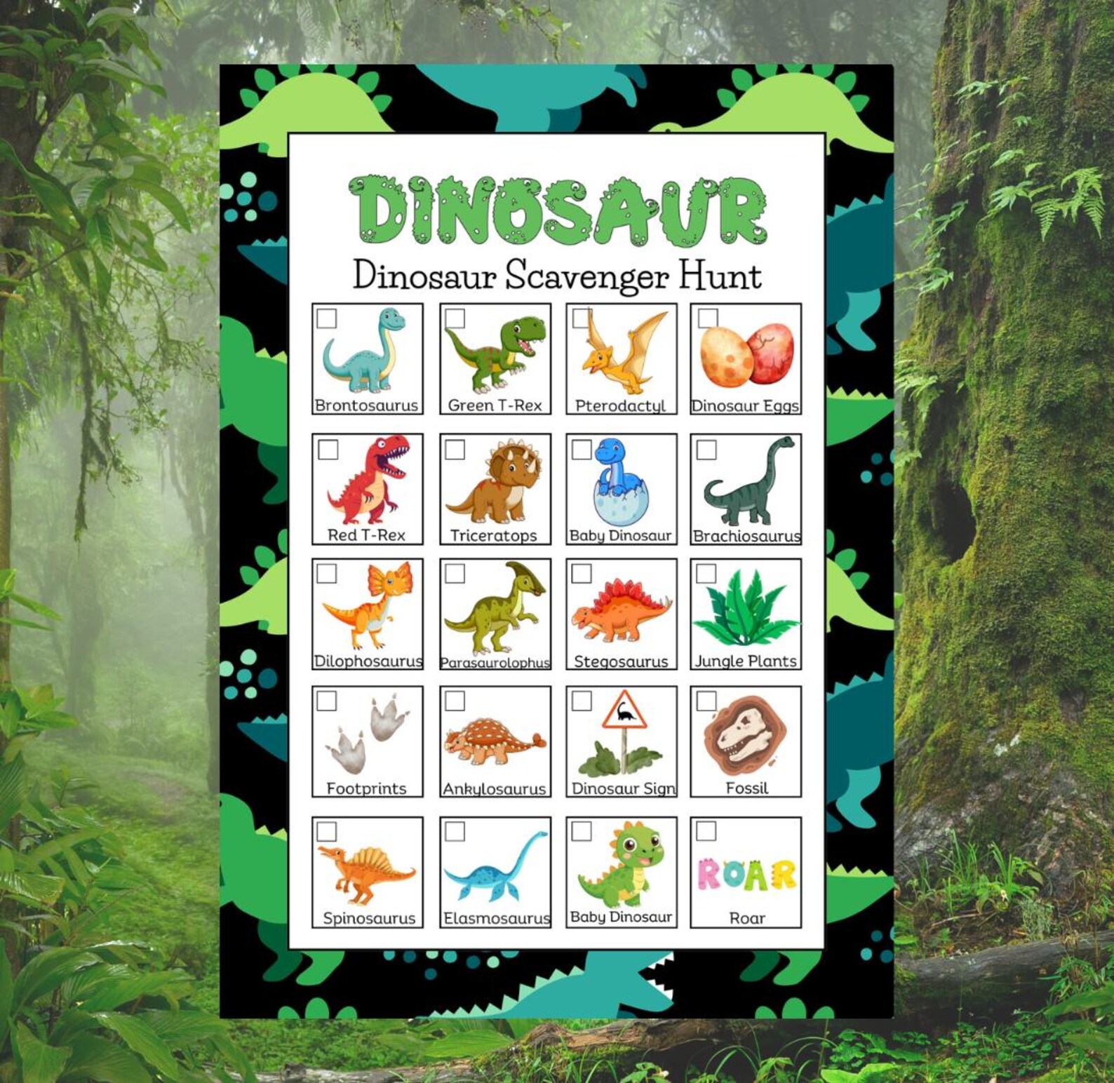 Dinosaur Scavenger Hunt: Printable Dino Party Game (PDF & JPG) - Etsy