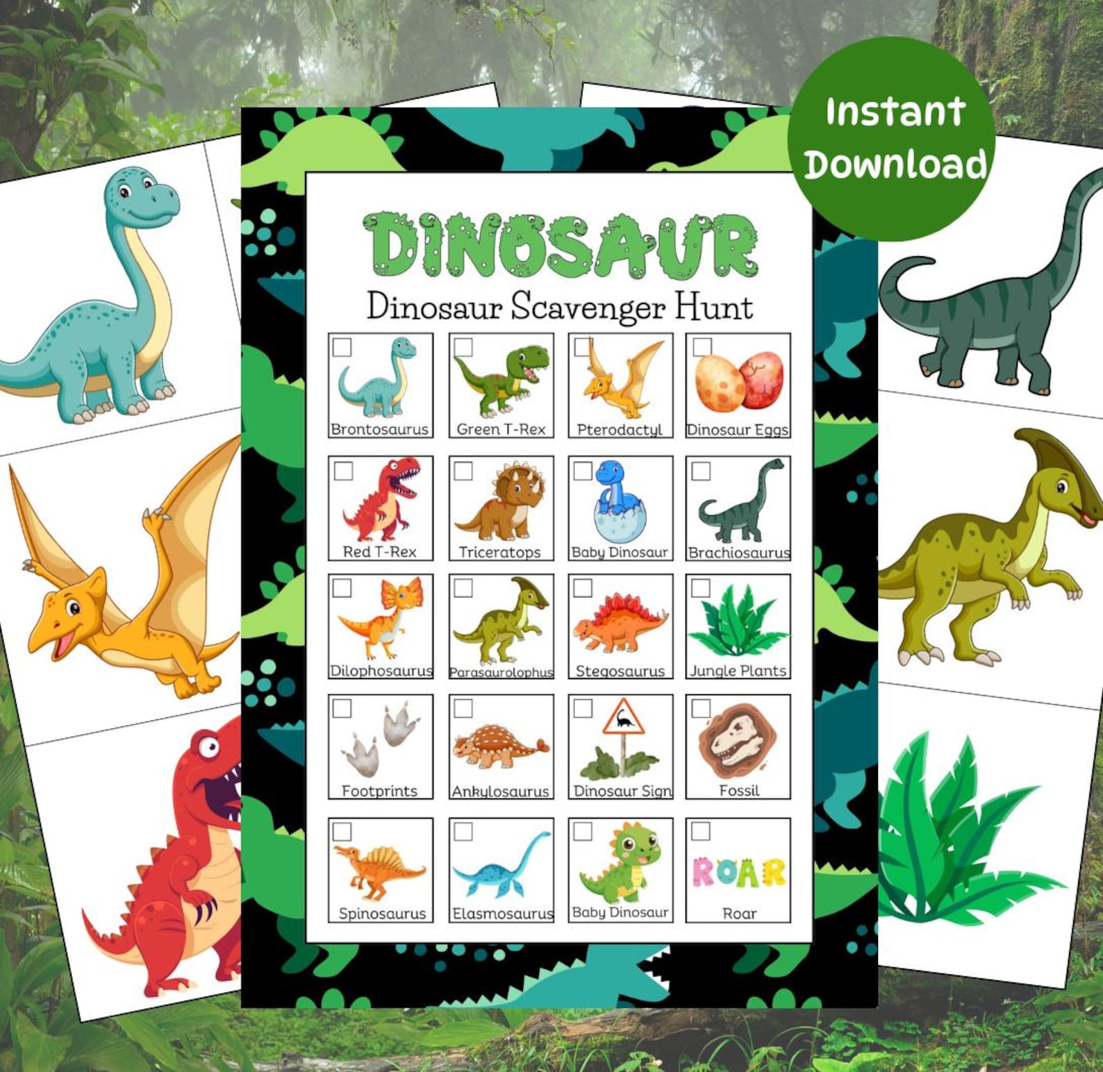 Dinosaur Scavenger Hunt: Printable Dino Party Game (PDF & JPG) - Etsy