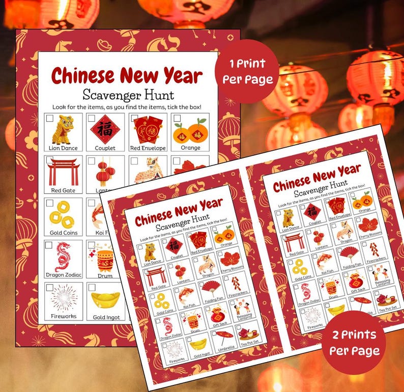 Lunar New Year Scavenger Hunt: Festive Family Game (printable) - Etsy