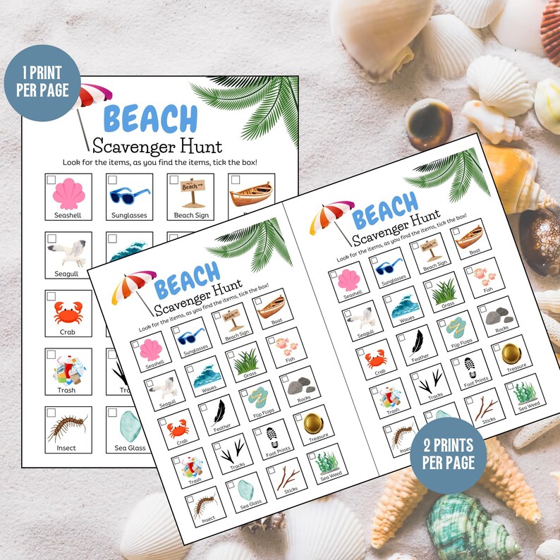 Beach Scavenger Hunt, Printable Beach Treasure Hunt, Kids Beach ...