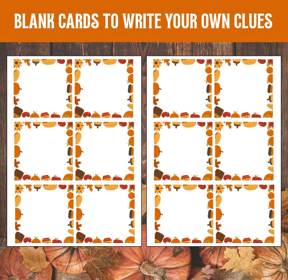 Thanksgiving Turkey Treasure Hunt: Rhyming Clues, Family Game ...