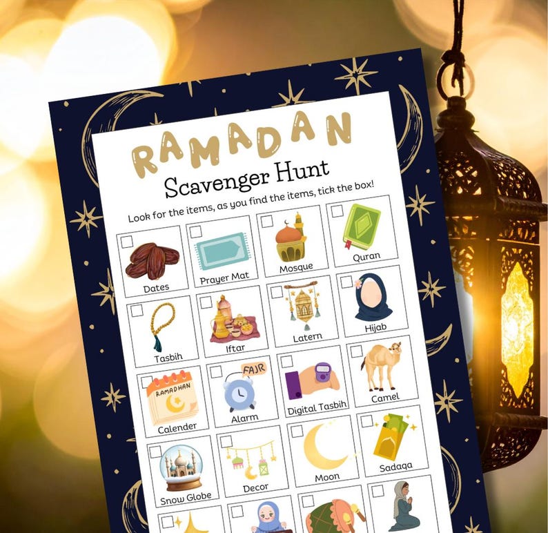 Ramadan Scavenger Hunt, Islamic Kids Activity, Eid Game (printable ...