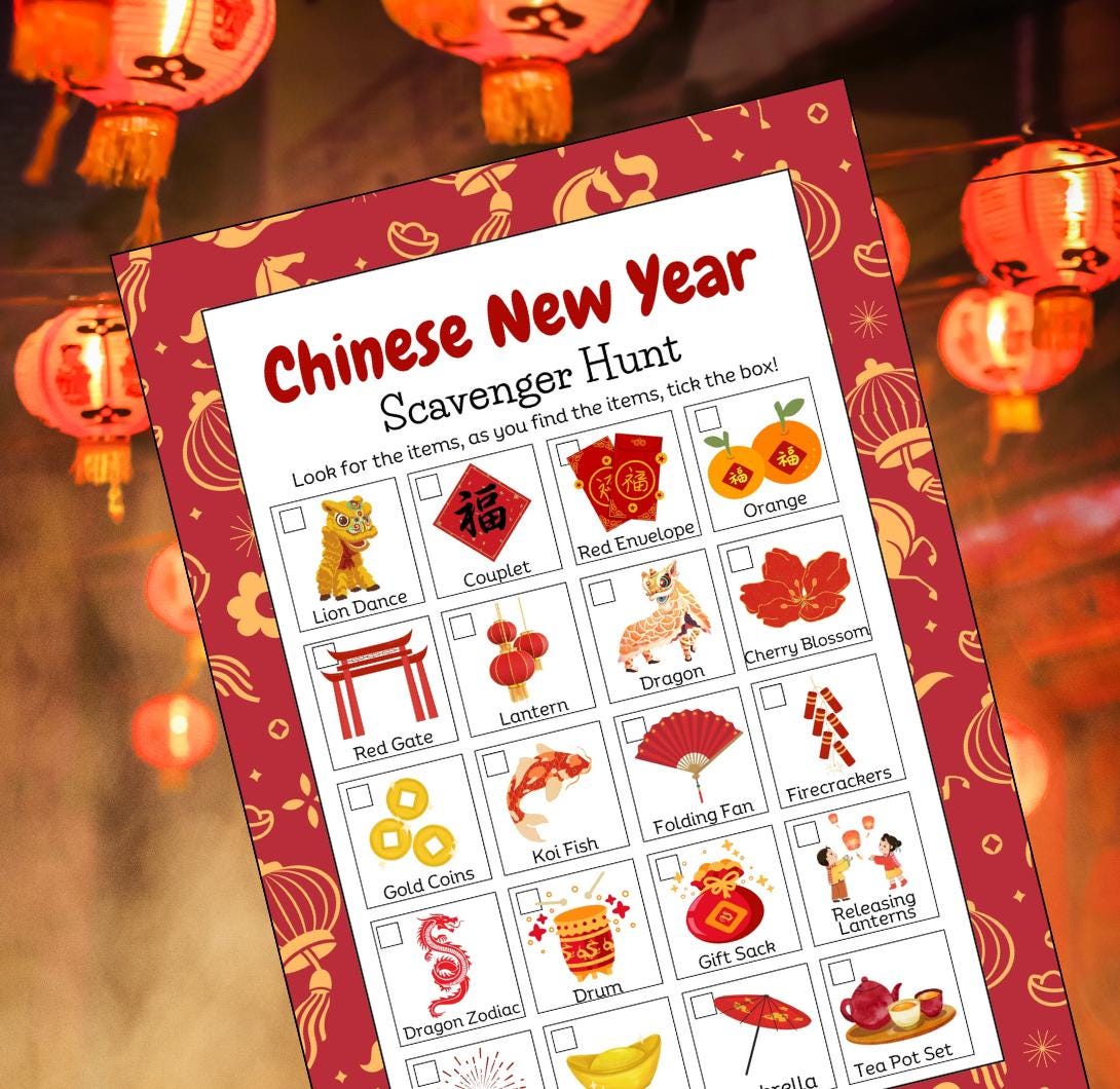 Lunar New Year Scavenger Hunt: Festive Family Game (printable) - Etsy