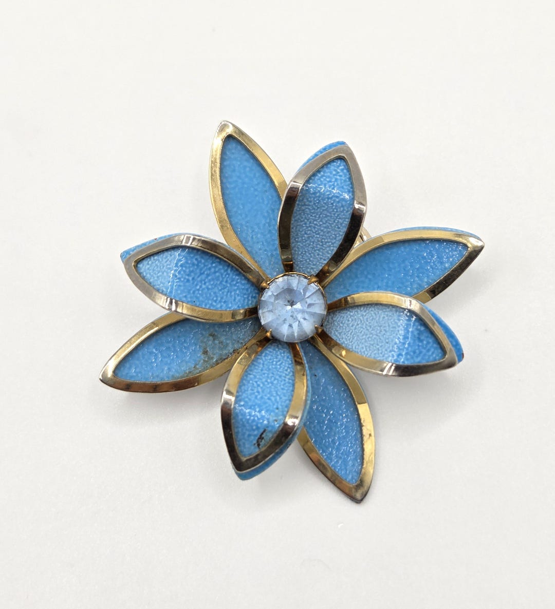 Vintage Blue Flower Brooch / Enamel Brooch / Vintage Jewelry / Flower ...