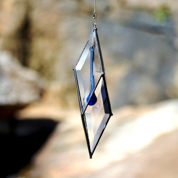 Slender Beveled Glass Diamond Orb in Assorted Colors - Etsy Canada