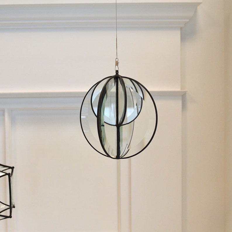 5 Inch Beveled Glass Round Orb With 3 Inch Inner Orb - Etsy