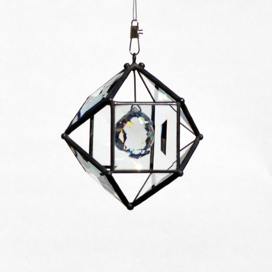 3 Inch Beveled Glass Mini Orb With Crystal Ball Accent - Etsy