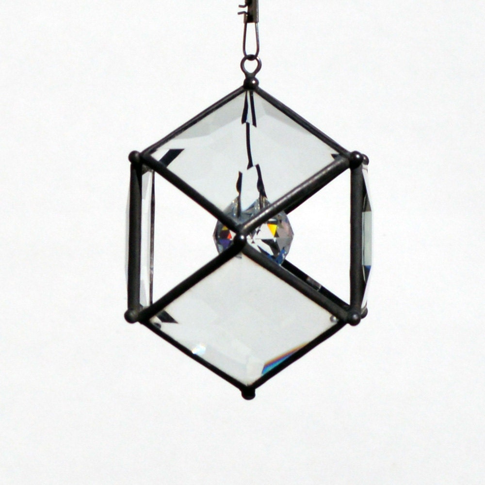 3 Inch Beveled Glass Mini Orb With Crystal Ball Accent - Etsy