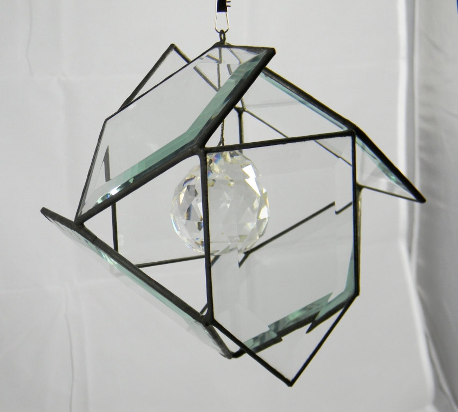 Large House Orb With Beveled Glass and Crystal Ball Accent - Etsy