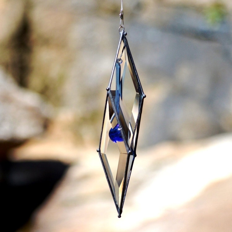 Slender Beveled Glass Diamond Orb in Assorted Colors - Etsy Canada