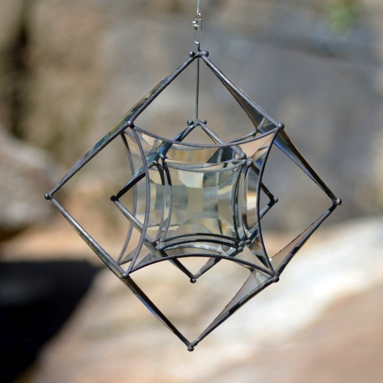 Extra Large Double Concave Beveled Glass Orb With Medium - Etsy