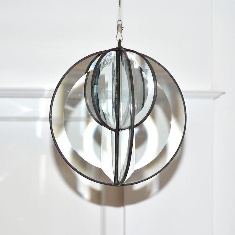 5 Inch Beveled Glass Round Orb With 3 Inch Inner Orb - Etsy