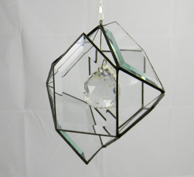 Large House Orb With Beveled Glass and Crystal Ball Accent - Etsy