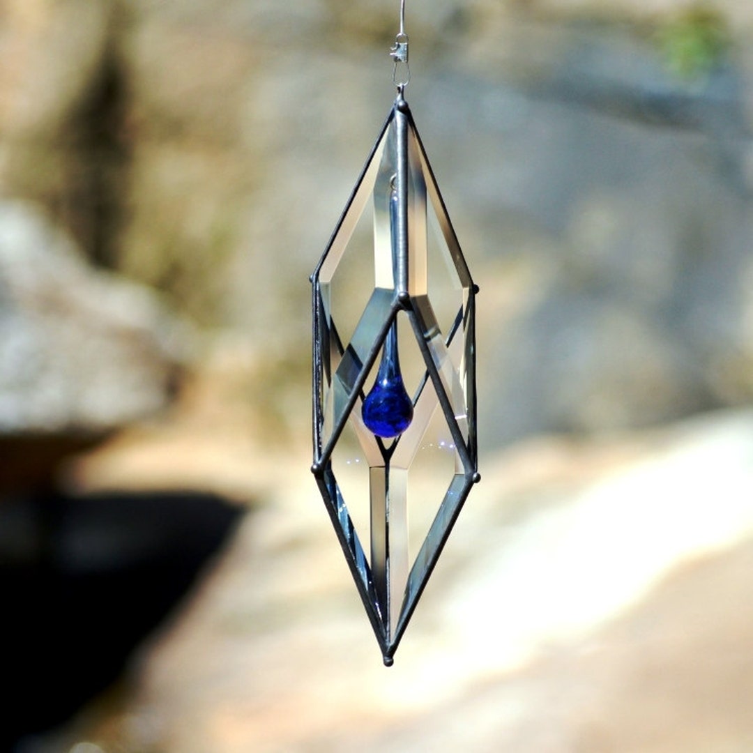 Slender Beveled Glass Diamond Orb in Assorted Colors - Etsy