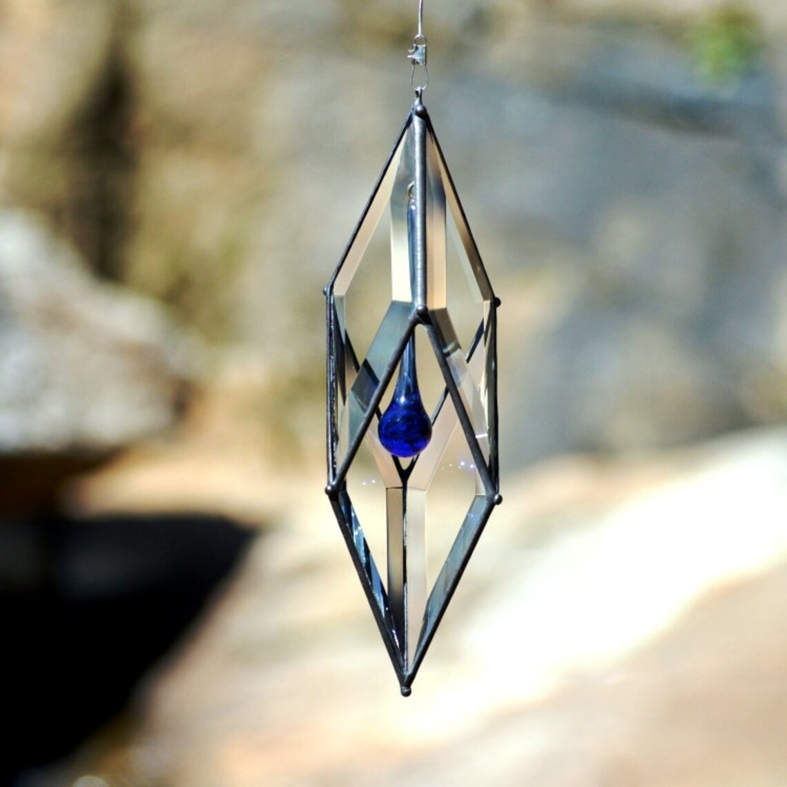 Slender Beveled Glass Diamond Orb in Assorted Colors - Etsy