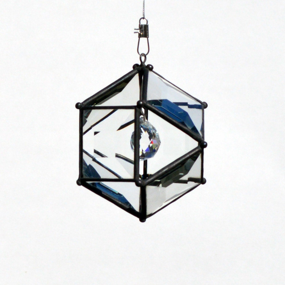 3 Inch Beveled Glass Mini Orb With Crystal Ball Accent - Etsy