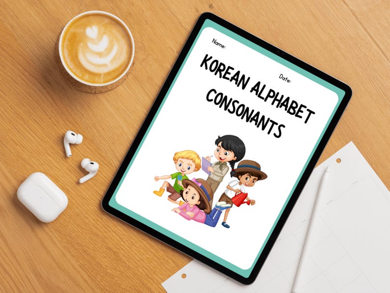 Korean Alphabet Hangul Consonants Workbook | Learn & Practice for Kids ...