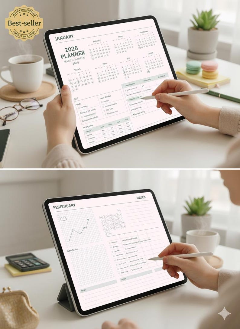2026 Digital Planner for iPad | Goodnotes Notability | Pastel Kawaii ...