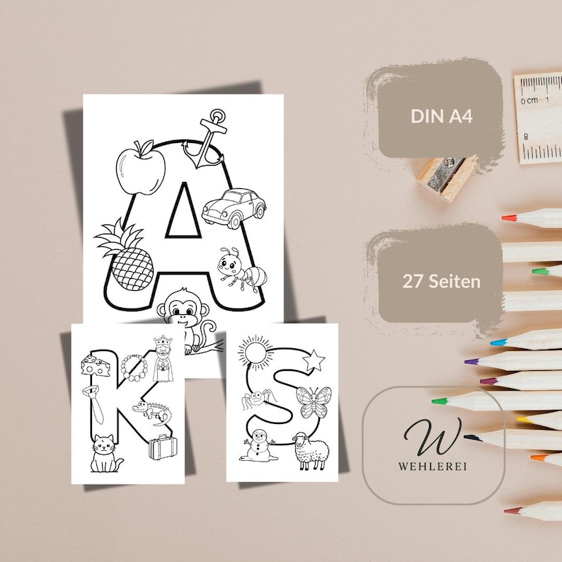 ABC Coloring Book for Children | Alphabet Coloring Pages A–Z | Learning ...