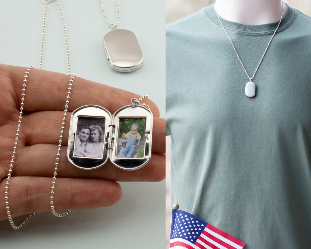 Sterling Silver Locket. Dog Tag Style. Mens or Womens Necklace ...