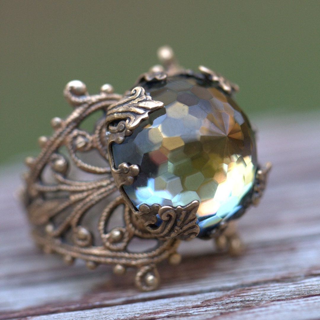 Swarovski Adjustable RING. Really Unique & Glamorous "earthy ...