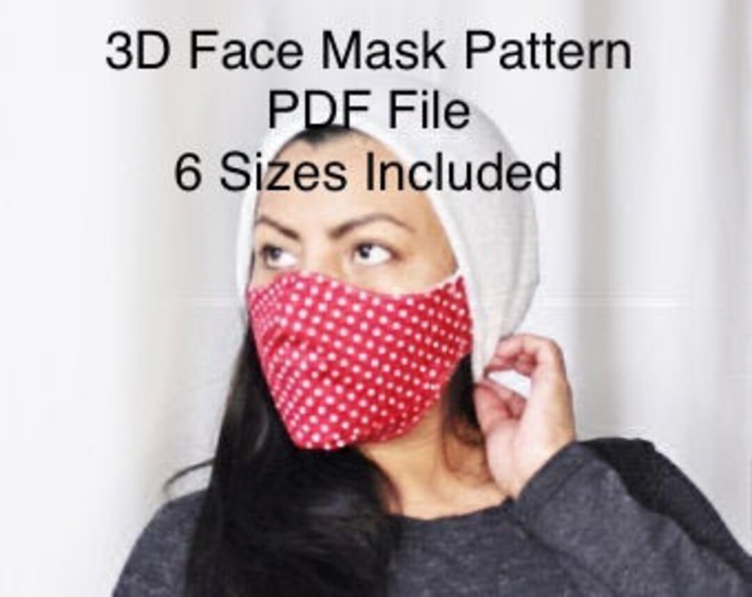 3D Face Mask PDF Sewing Pattern. Digital Sewing Pattern - Etsy