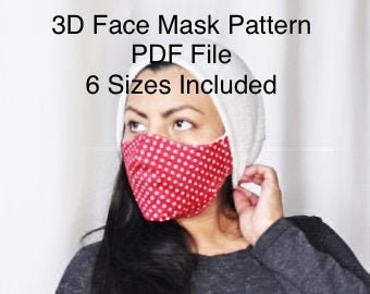 3D Face Mask PDF Sewing Pattern. Digital Sewing Pattern - Etsy