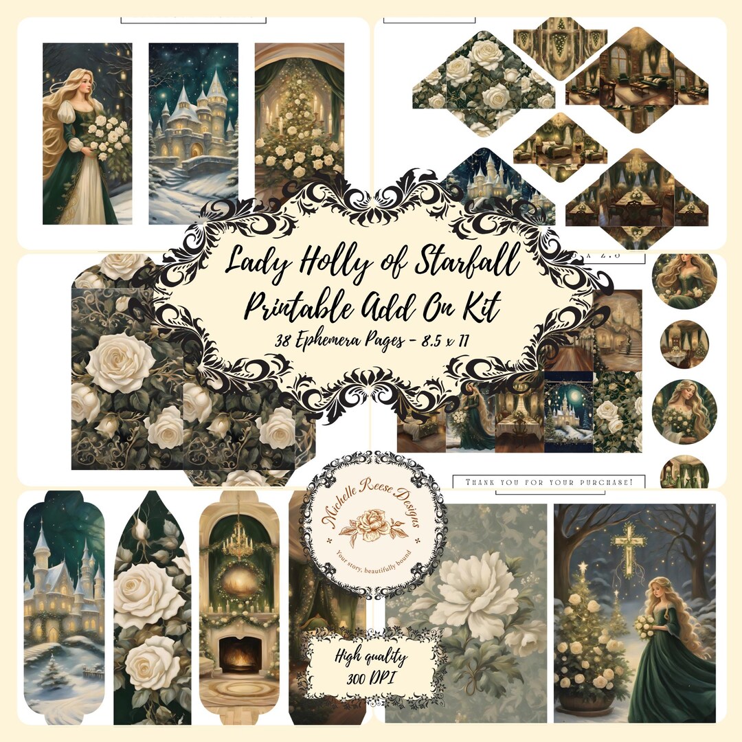 Lady Holly of Starfall Digital Junk Journal Add on Kit. - Etsy