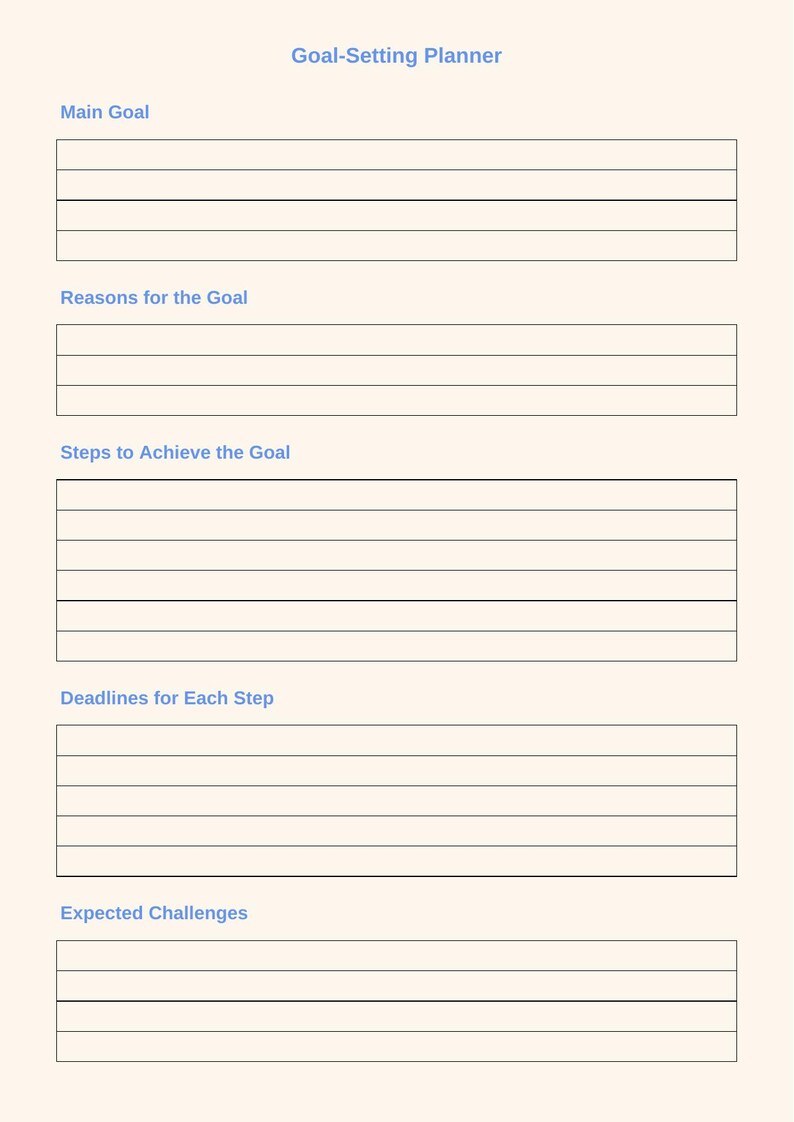 Goal-setting Planner | Printable & Ipad-friendly PDF | Weekly Tracker ...