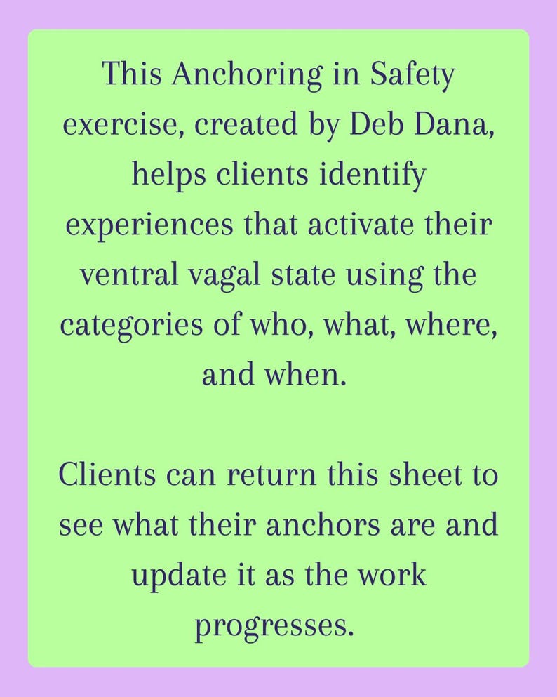 Anchoring in Safety Worksheet - Etsy