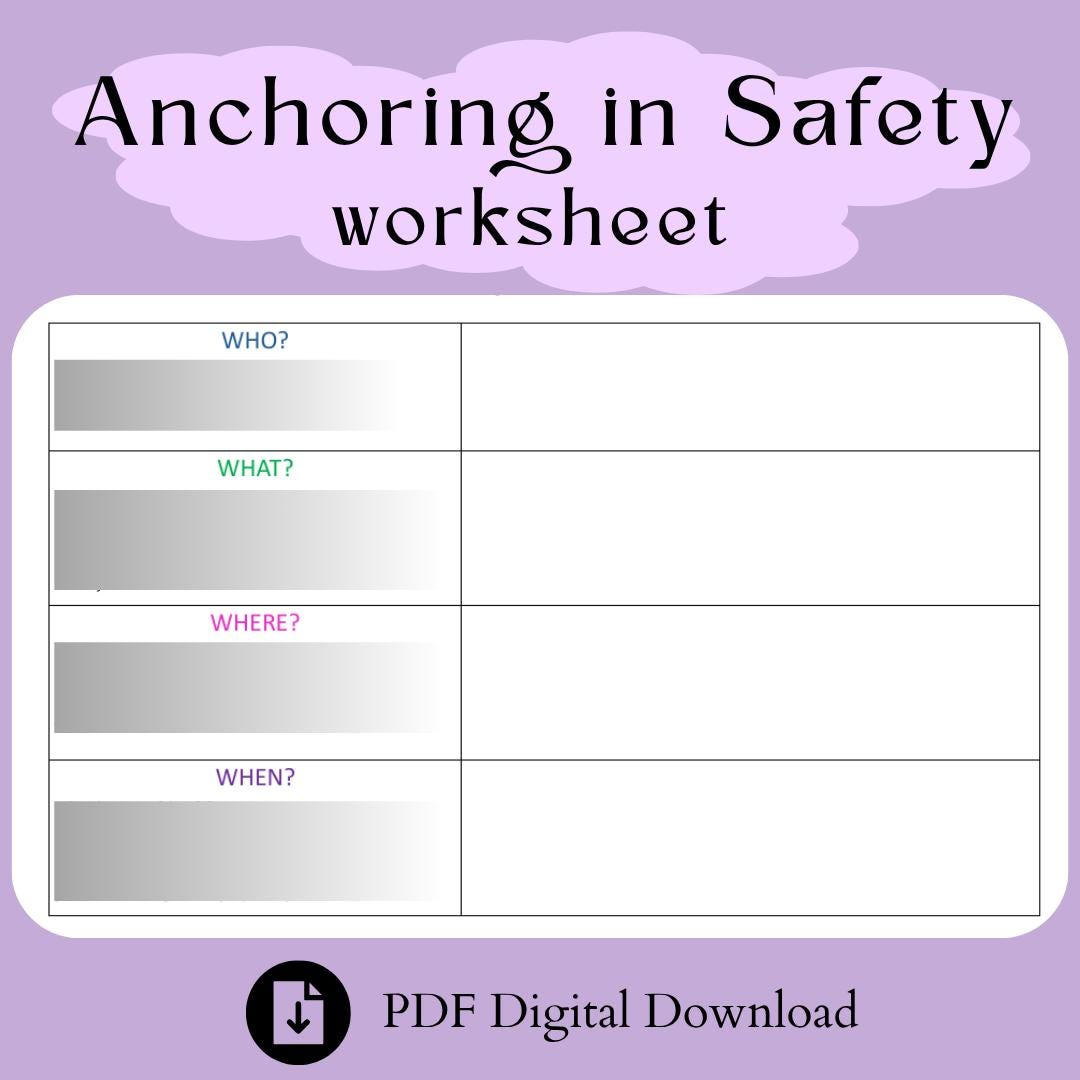 Anchoring in Safety Worksheet - Etsy