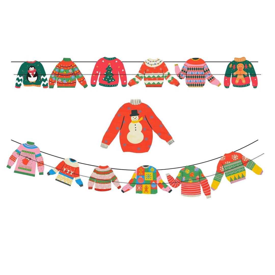 Christmas Banner Printables, Ugly Christmas Sweaters, Pennant ...