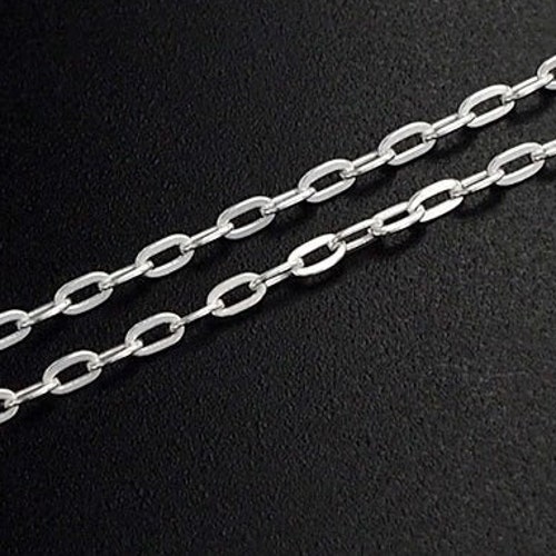 30 Inches of 925 Sterling Silver Oval Chain 1.6x2.2 Mm. | Etsy