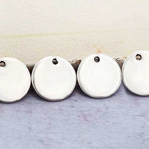 4 of 925 Sterling Silver Round Disc Tag Charms 10 Mm. :th1140 - Etsy