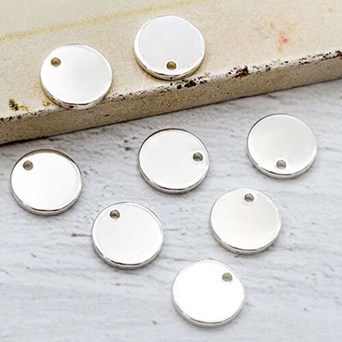4 of 925 Sterling Silver Round Disc Tag Charms 10 Mm. :th1140 - Etsy