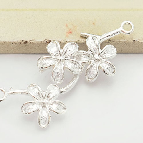 2 of 925 Sterling Silver Flower Charms 10mm. Matte Finish. | Etsy