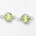 2 of Natural Round Peridot & Sterling Silver Bezeled Connectors, Links ...