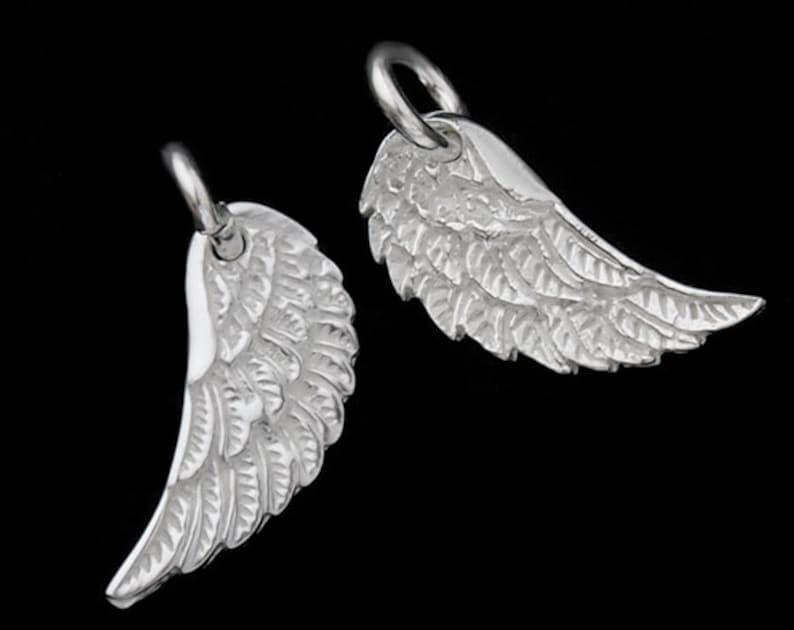 2 of 925 Sterling Silver Angel Wing Charms 6x15mm. :th1831 - Etsy