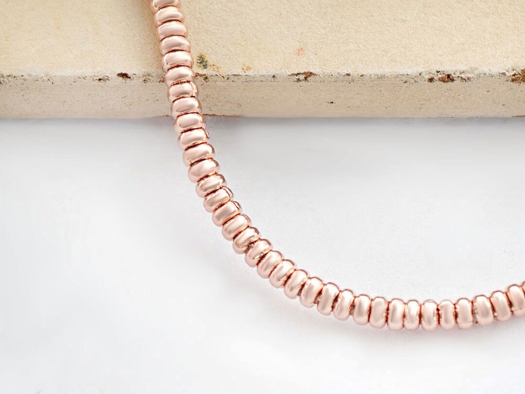 70 of Karen Hill Tribe Rose Gold Vermeil Style Little Ring Beads 2.4x1 ...