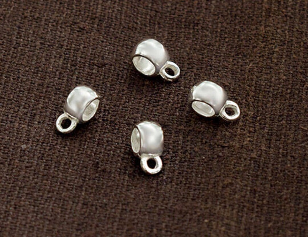 4 of 925 Sterling Silve Tube Hanger Bails With 3.5mm Hole.,bail Charm ...