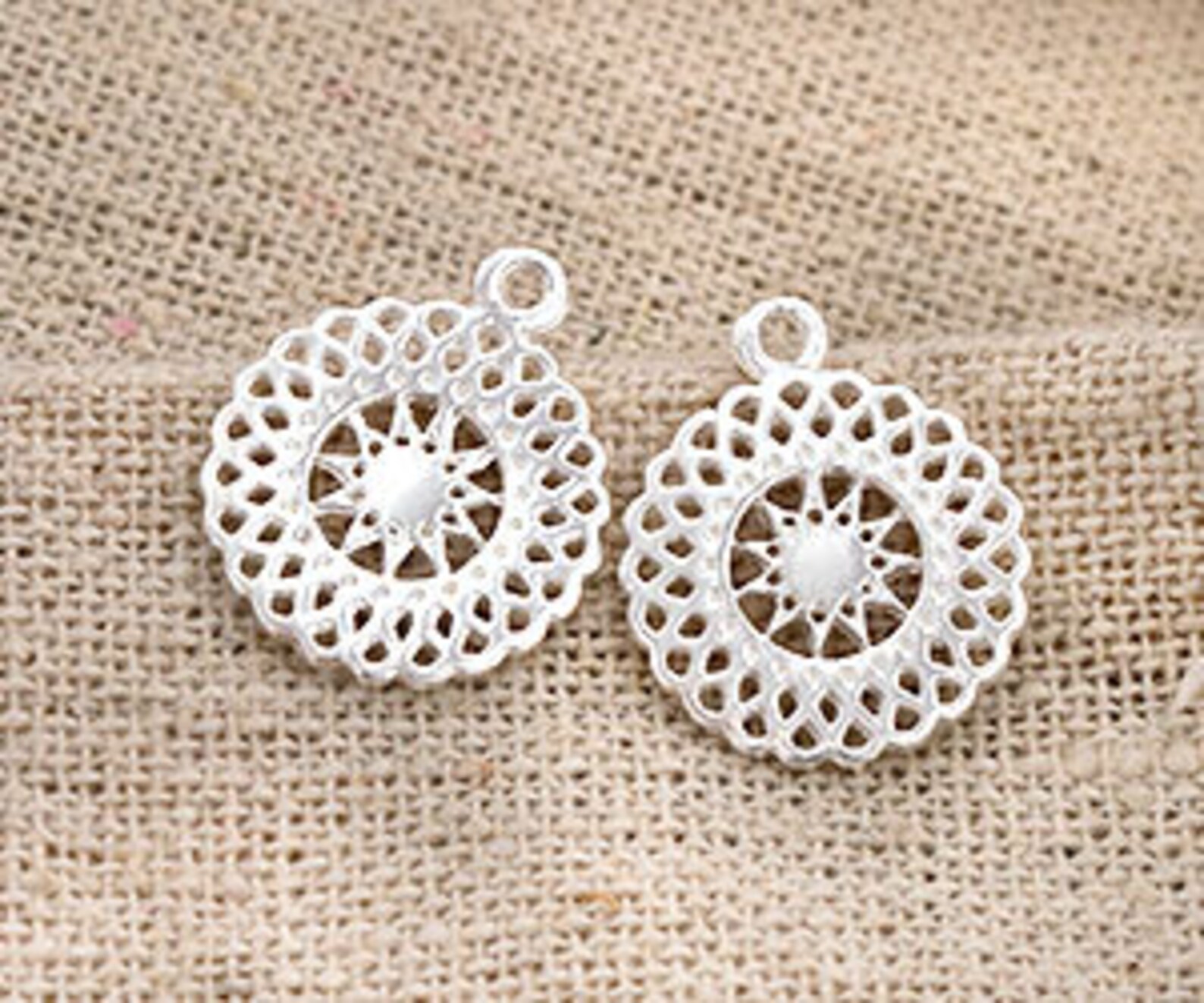 2 of 925 Sterling Silver Filigree Sun Charms 13 Mm.polished - Etsy